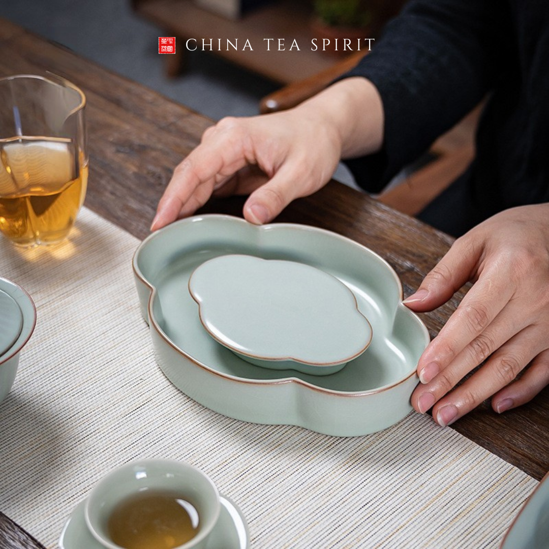 Simple Chic Vintage Ceramics Kung Fu Begonia Tea Boat