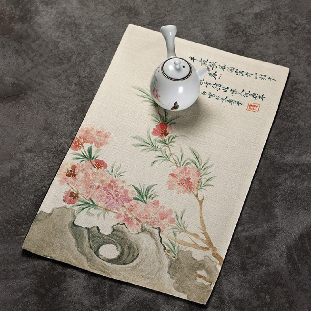 Zen Style Water-proof Cotton and linen Chinese Painting Tea Mat - China ...