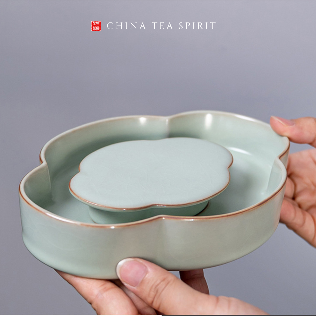 Simple Chic Vintage Ceramics Kung Fu Begonia Tea Boat