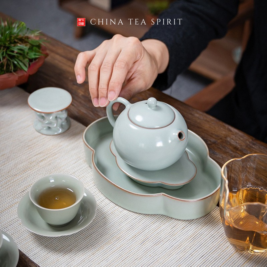 Simple Chic Vintage Ceramics Kung Fu Begonia Tea Boat