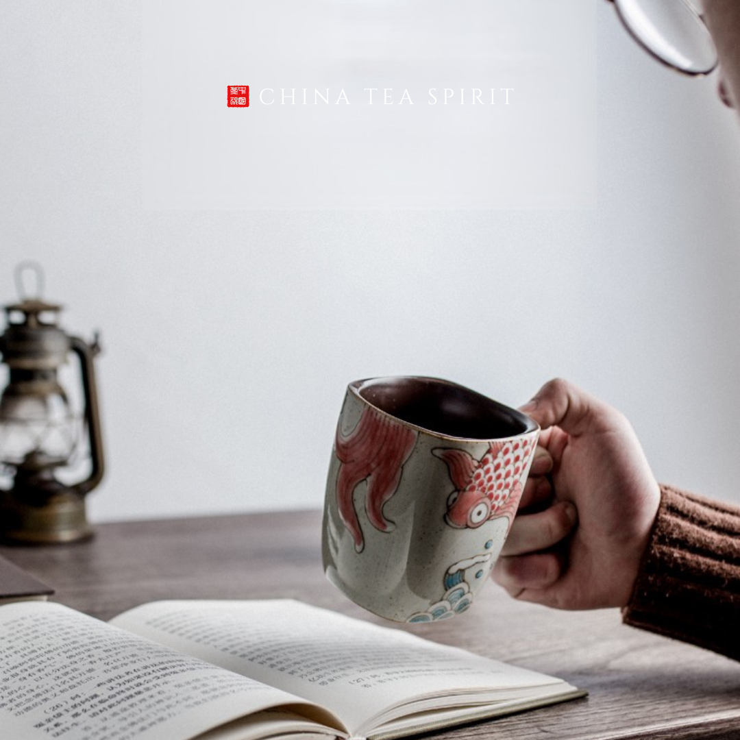 Hand-painted Creative Underglaze decoration Ceramics Carp Mug - China ...