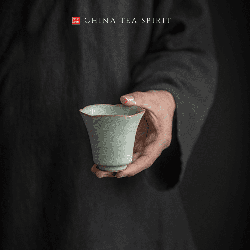Vintage Simple Chic Ceramics Petal Shaped Tea Cup - China Tea Spirit