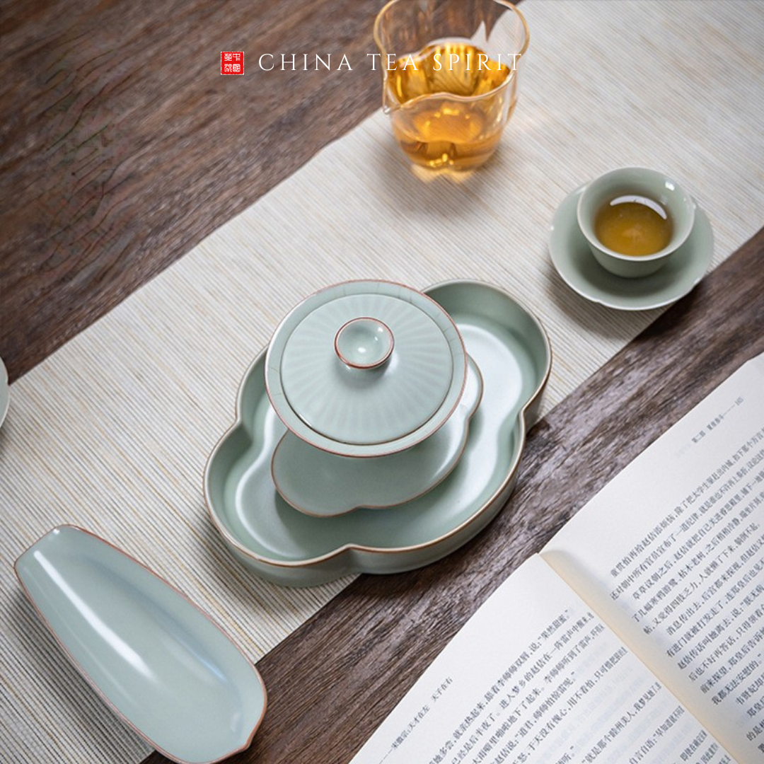 Simple Chic Vintage Ceramics Kung Fu Begonia Tea Boat