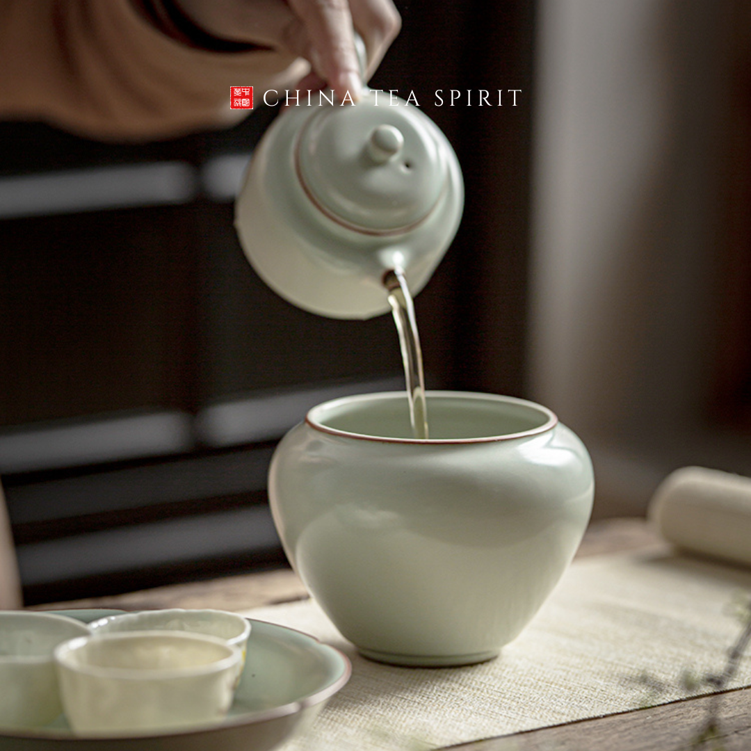 Vintage Simple Chic Craze Ceramics Tea Basin - China Tea Spirit