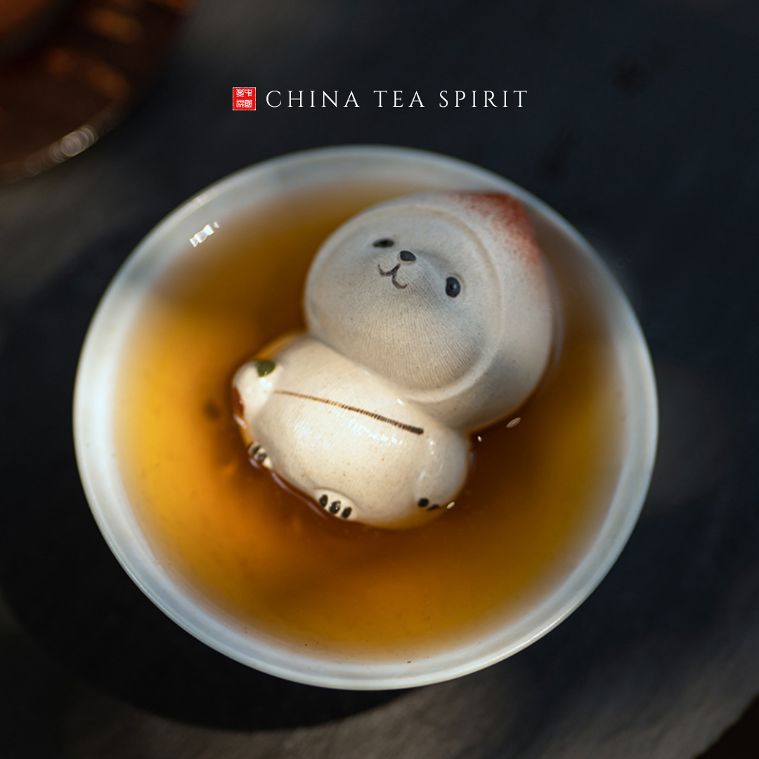 Creative Hand-painted Zisha Chunky Peach Panda Tea Pet - China Tea Spirit