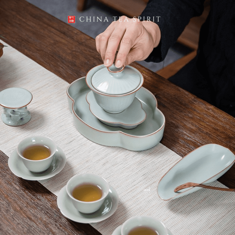 Simple Chic Vintage Ceramics Kung Fu Begonia Tea Boat