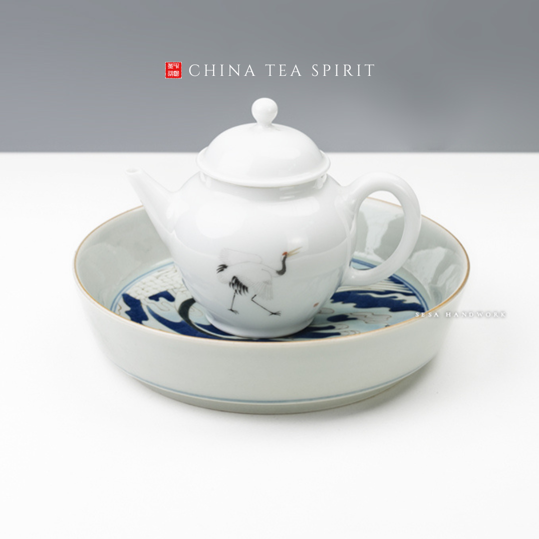 Hand-painted Ceramics Fairy Crane Kung Fu Tea Boat - China Tea Spirit