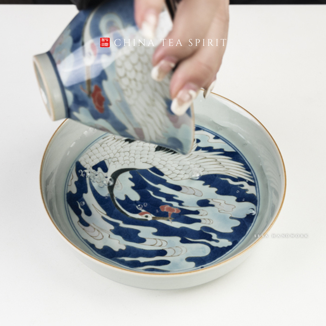 Hand-painted Ceramics Fairy Crane Kung Fu Tea Boat - China Tea Spirit