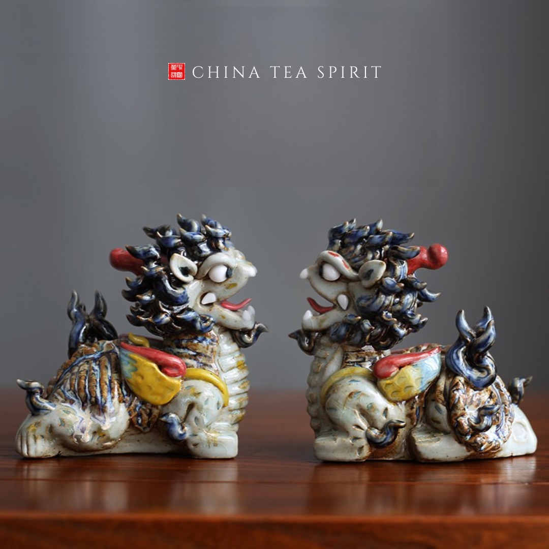 Handmade Ceramics Qilin Feng Shui Ornament Decoration