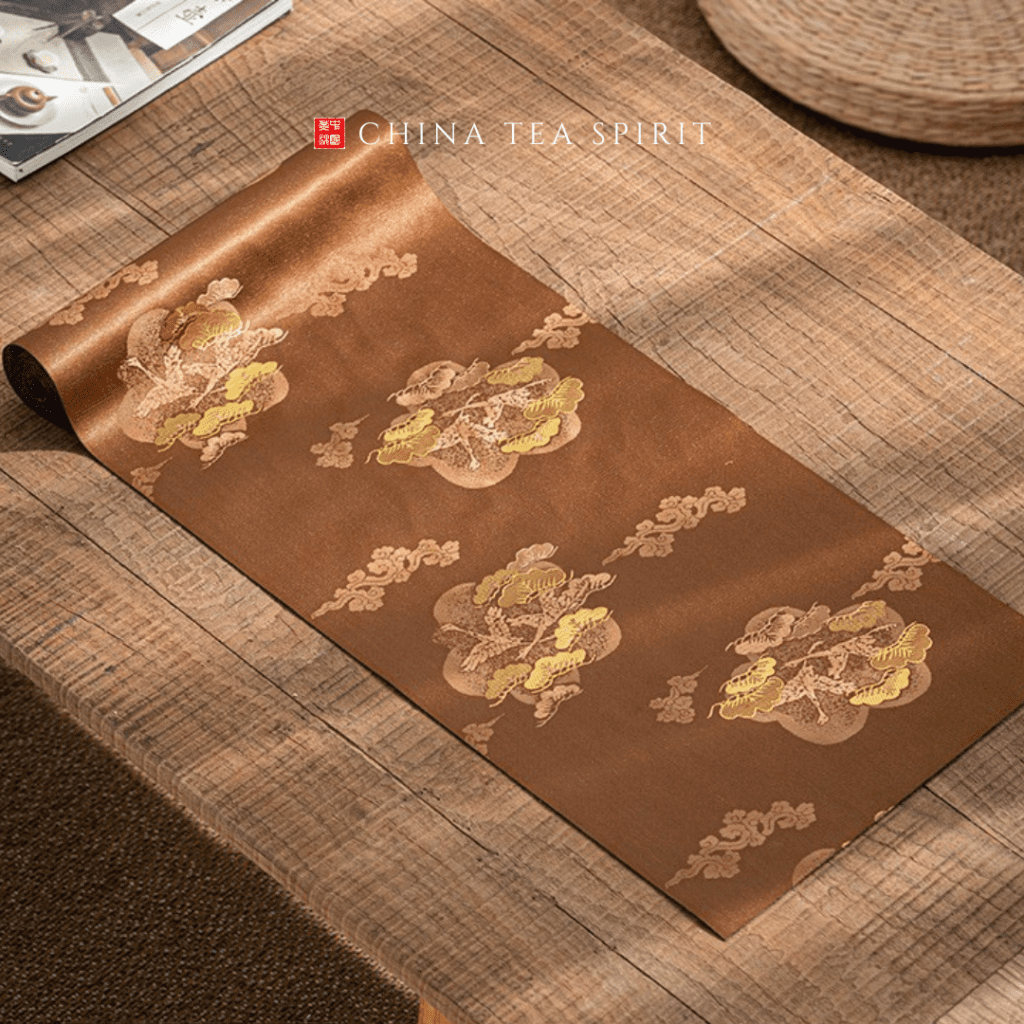 Chinese Style Brocade Flower Tea Mat - China Tea Spirit