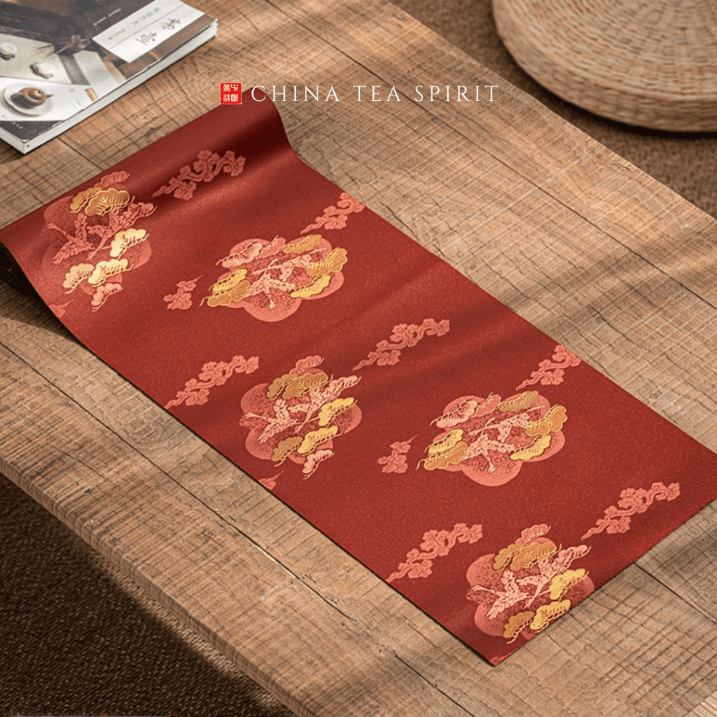 Chinese Style Brocade Flower Tea Mat - China Tea Spirit