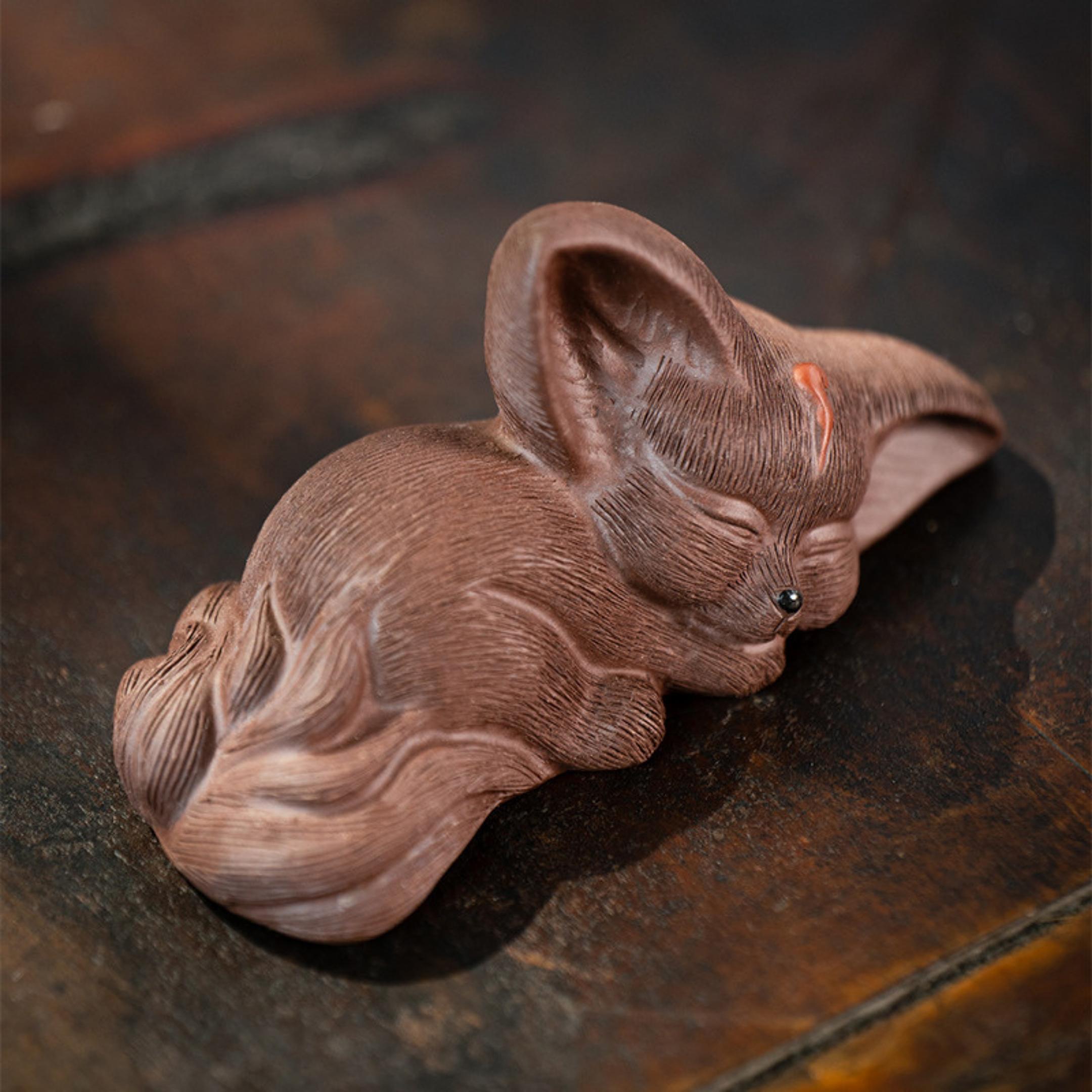 Creative Zisha Yixing Clay Nine Tail Fox Tea Pet - China Tea Spirit
