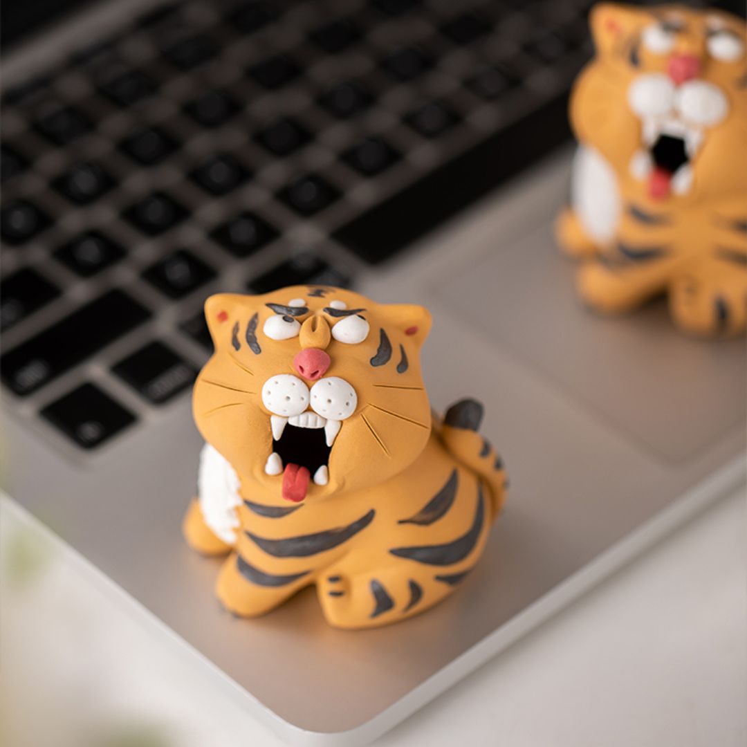 Handmade Hand-painted Ceramics Angry Baby Tiger Tea Pet - China Tea Spirit