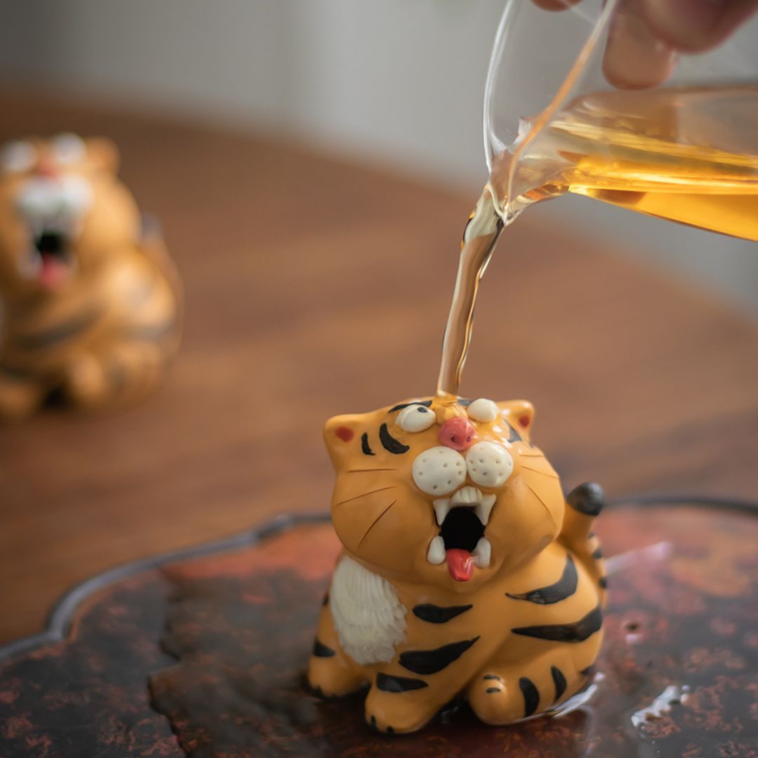 Handmade Hand-painted Ceramics Angry Baby Tiger Tea Pet - China Tea Spirit