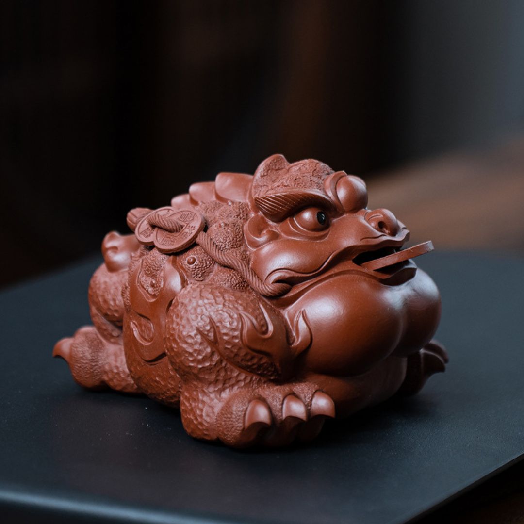 Handmade Da Hong Pao 3-Feet Money Frog Tea Pet - China Tea Spirit