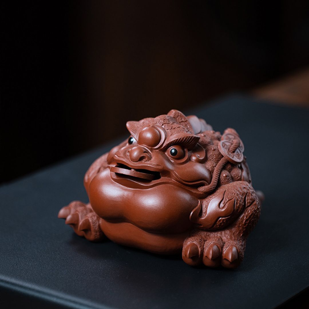 Handmade Da Hong Pao 3-Feet Money Frog Tea Pet - China Tea Spirit