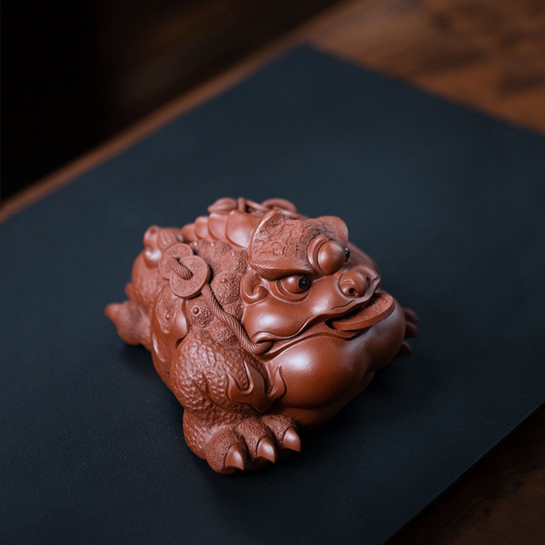 Handmade Da Hong Pao 3-Feet Money Frog Tea Pet - China Tea Spirit