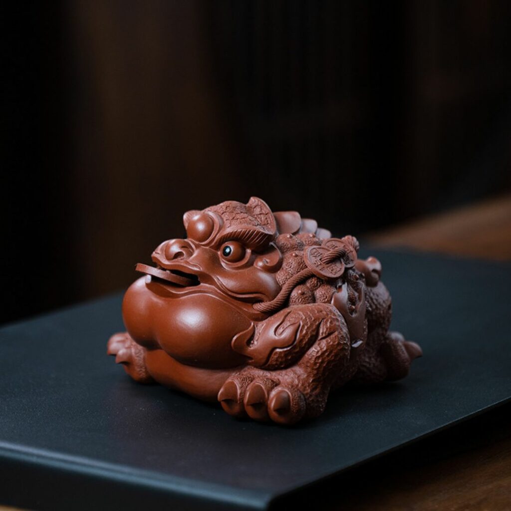 Handmade Da Hong Pao 3-Feet Money Frog Tea Pet - China Tea Spirit