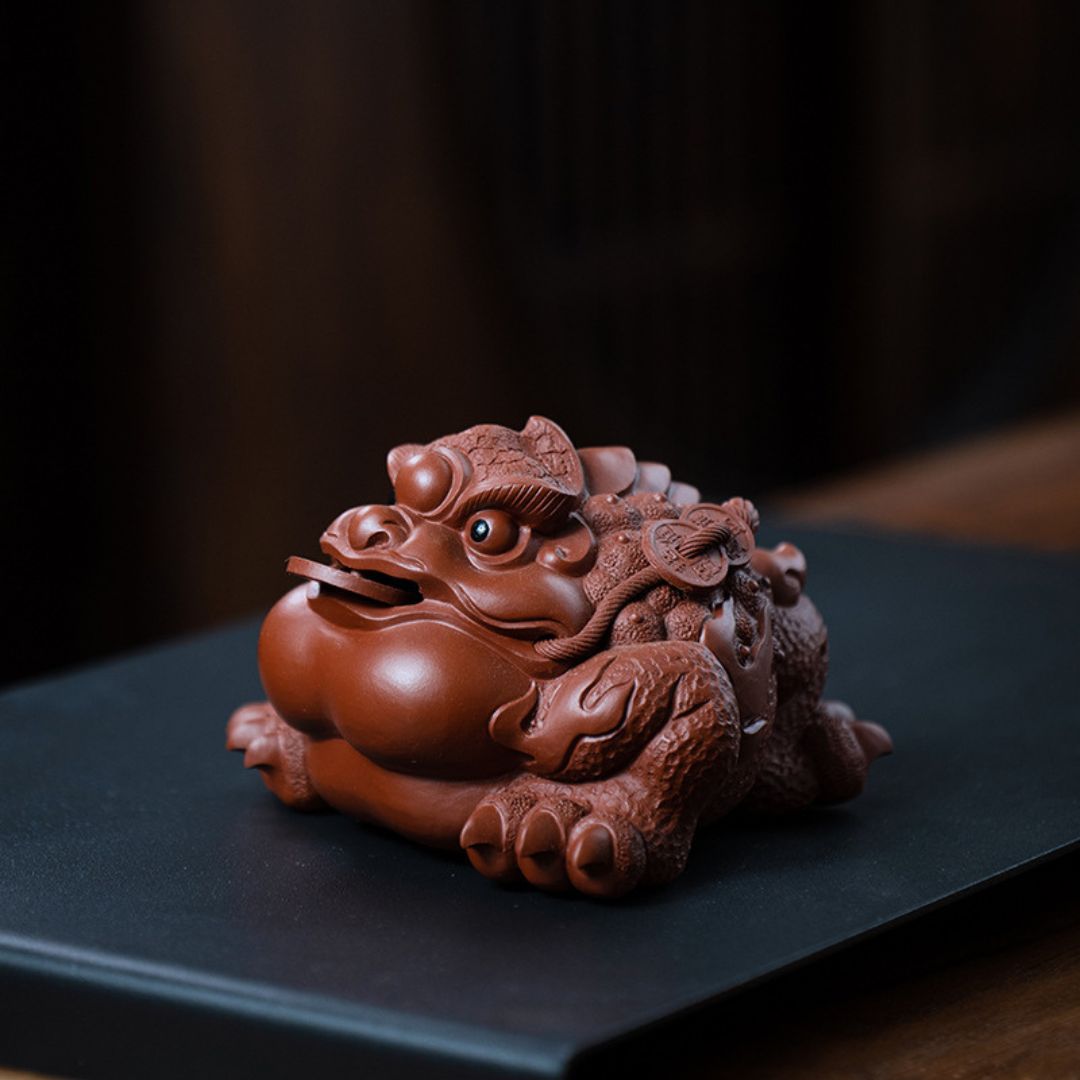 Handmade Da Hong Pao 3-Feet Money Frog Tea Pet - China Tea Spirit