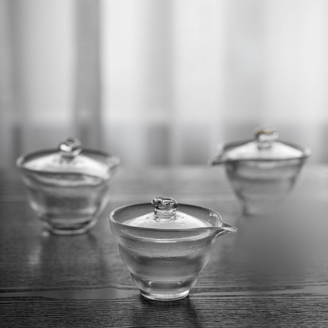 Simple Chic Thickened Frosted Glass Grab Pot Gaiwan