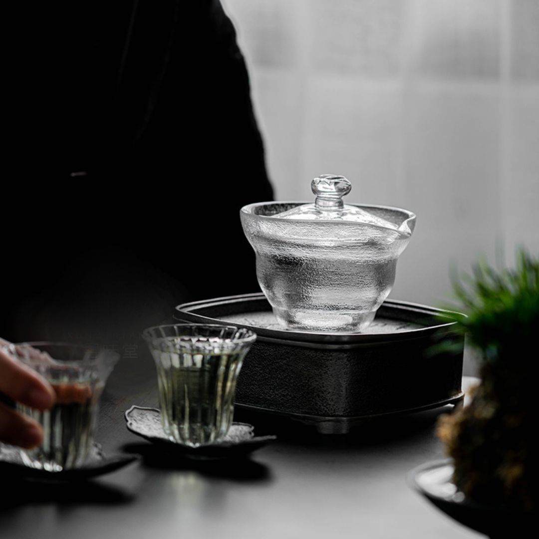Simple Chic Thickened Frosted Glass Grab Pot Gaiwan