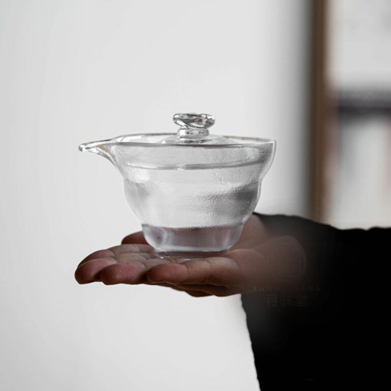 Simple Chic Thickened Frosted Glass Grab Pot Gaiwan