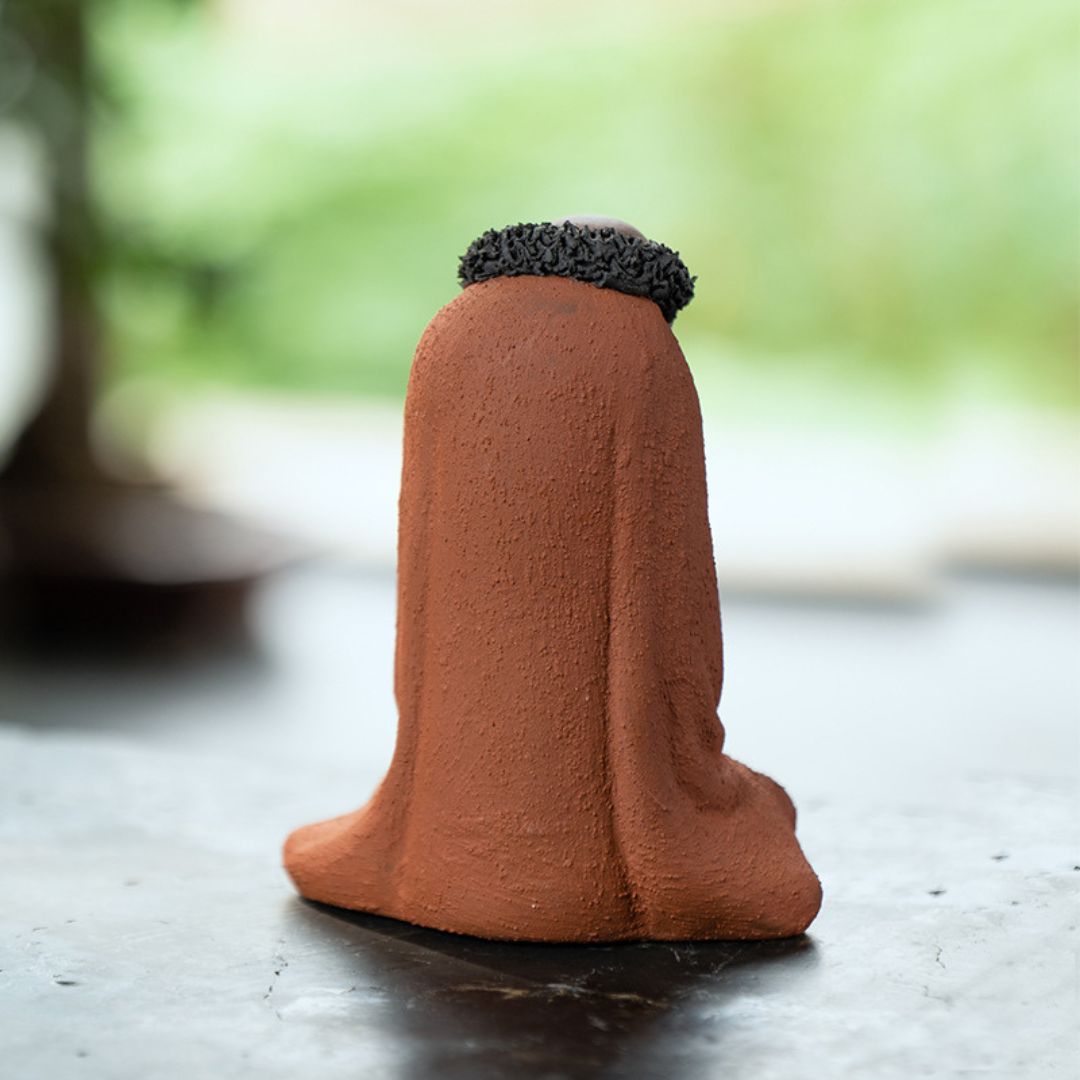 Zen Style Zisha Yixing Clay Dharma Sculpture Tea Pet