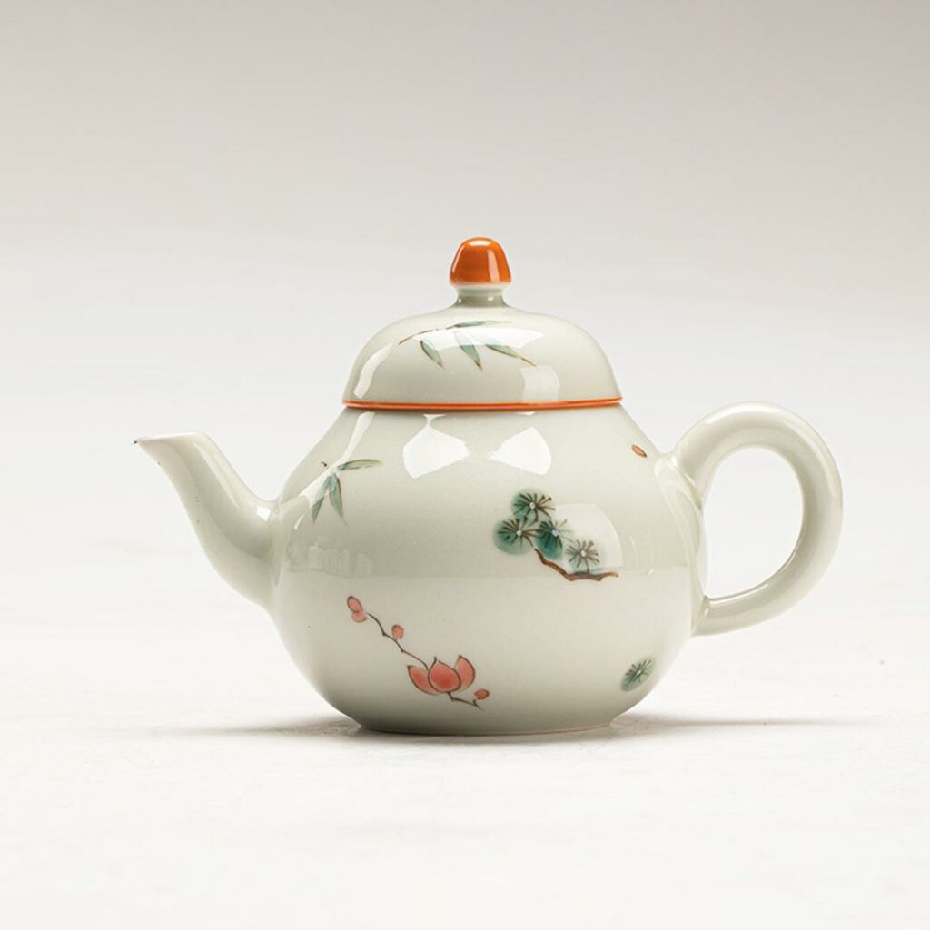 Hand painted Ceramic Literati Elegant Plant Painting 120ml Teapot ...
