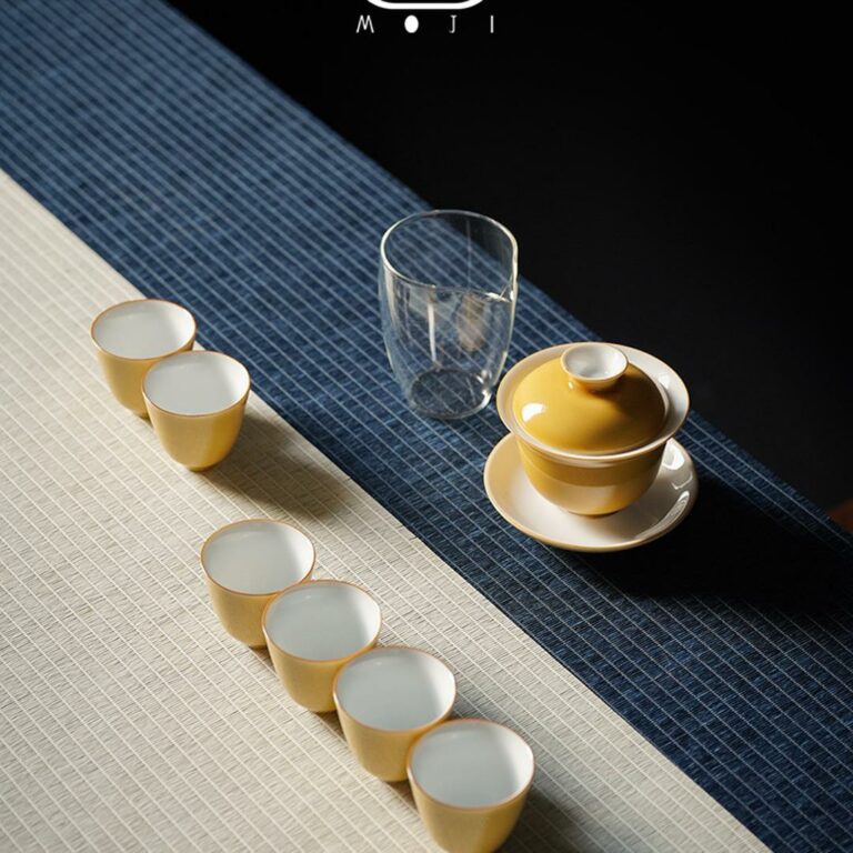 Colored Glaze Ceramic Moon Yellow Gaiwan - China Tea Spirit