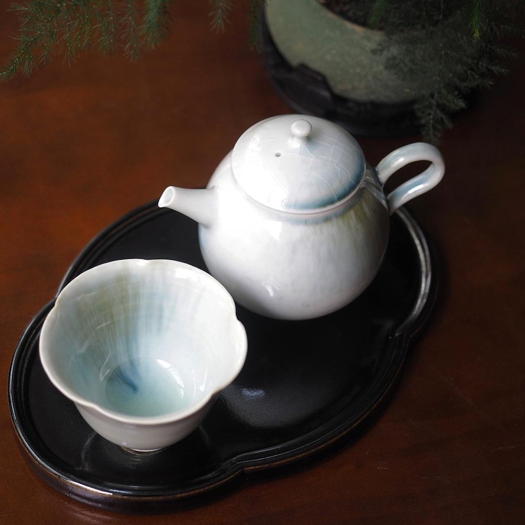 Gradient Glaze Ceramic Milky Moss Green 200ml Big Pear Kung Fu Teapot ...