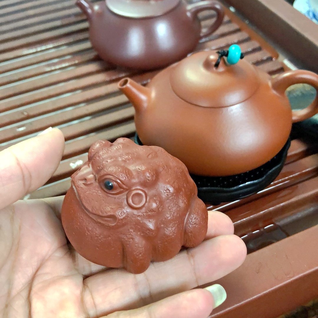 Creative Zisha Yixing Clay Nerdy Money Frog Tea Pet - China Tea Spirit