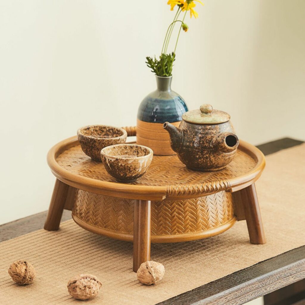 Handmade Zen Style Bamboo Woven Storage Case Tea Table - China Tea Spirit