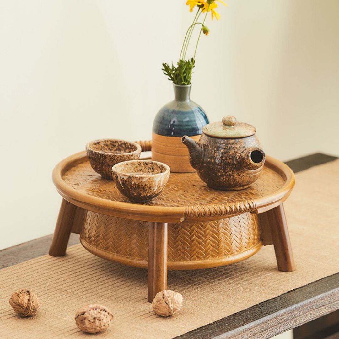 Handmade Zen Style Bamboo Woven Storage Case Tea Table - China Tea Spirit