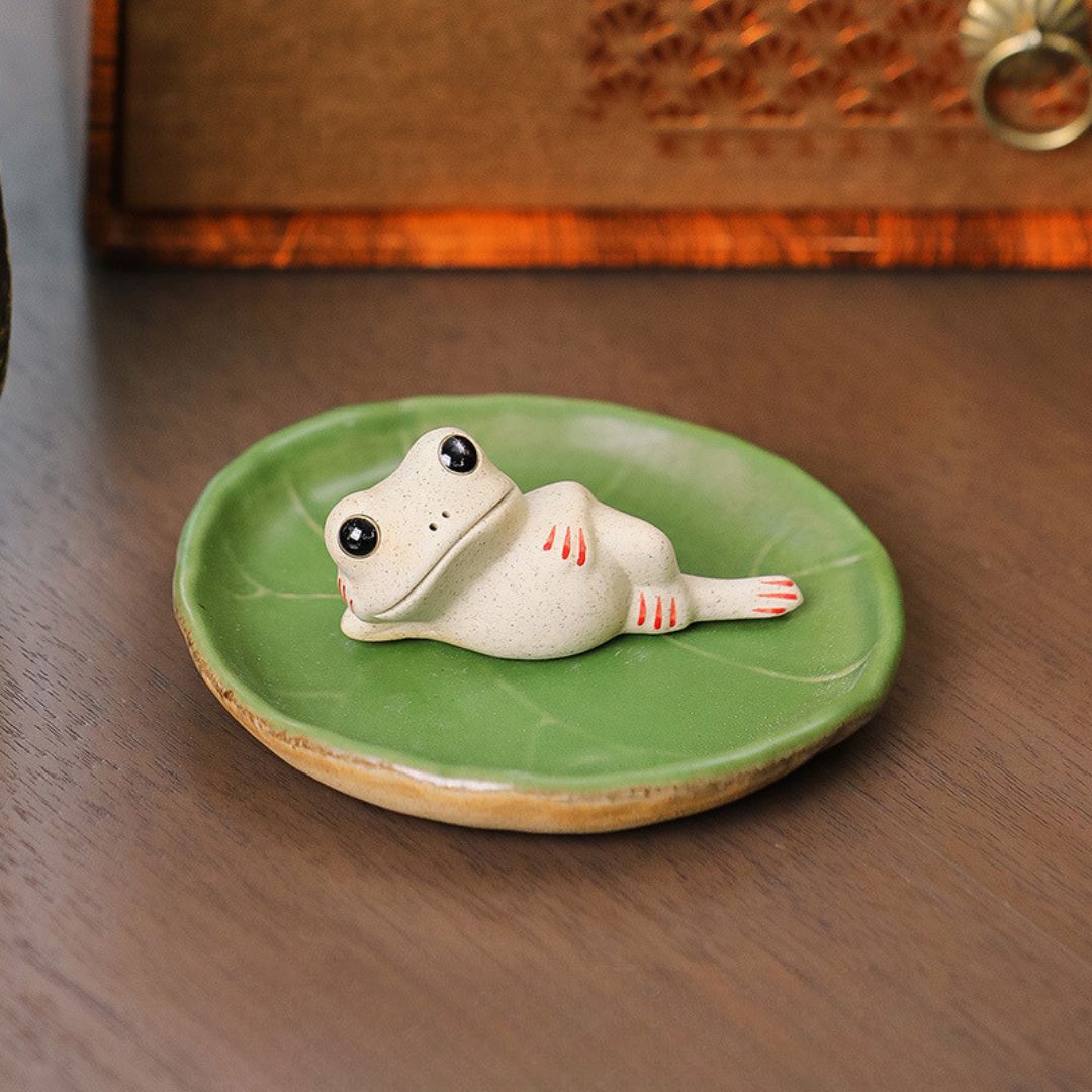 Handmade Zen Style Ceramic Cute Little Frog Tea Pet - China Tea Spirit