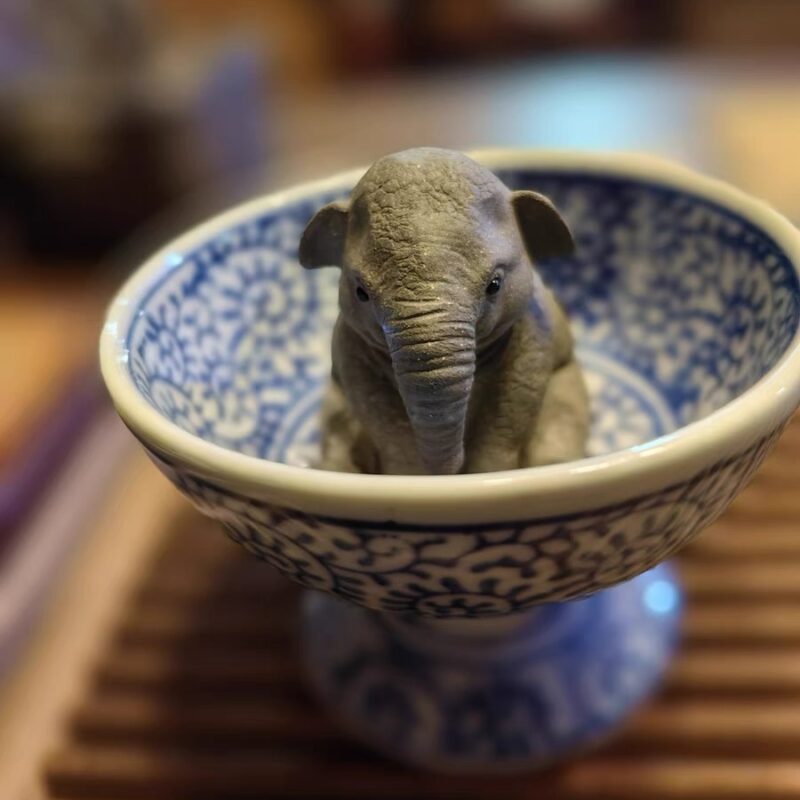 Yixing Clay Cute Little Sitting Elephant Tea Pet - China Tea Spirit