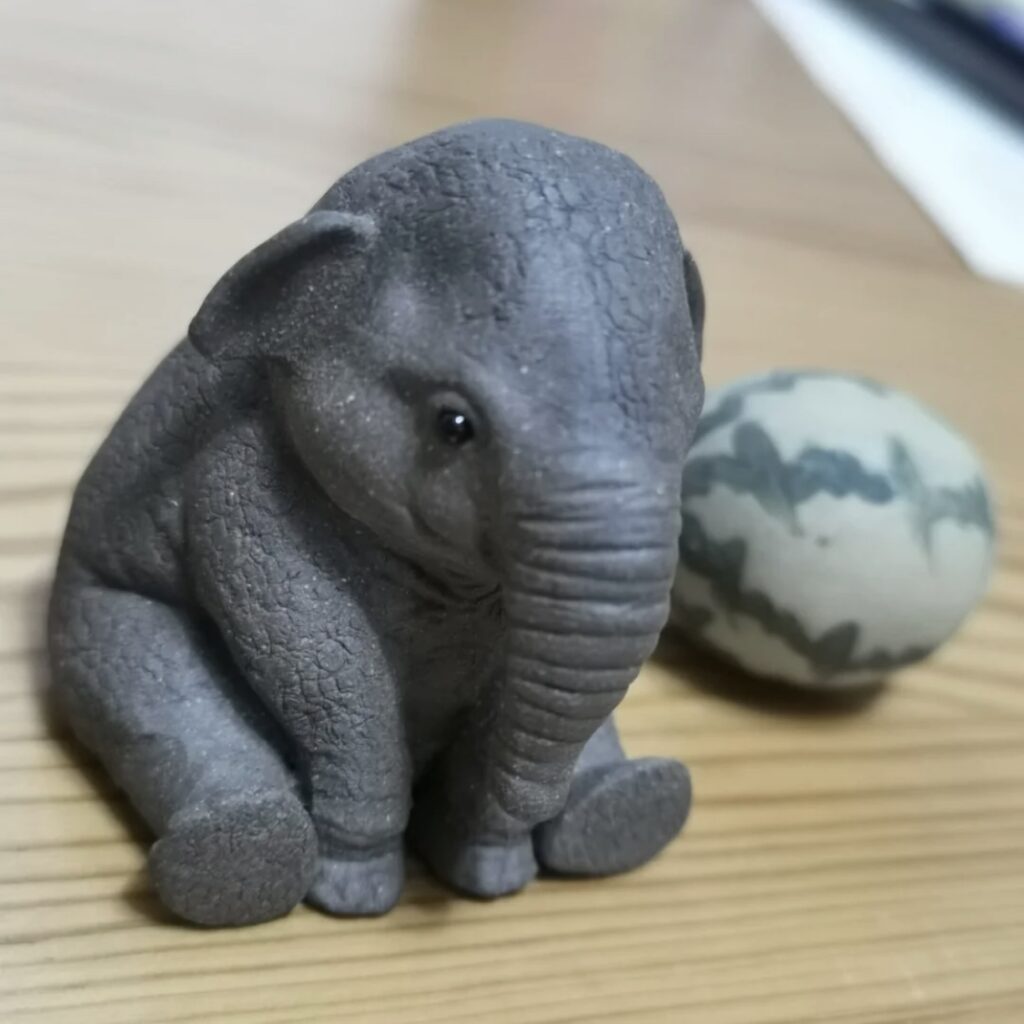 Yixing Clay Cute Little Sitting Elephant Tea Pet - China Tea Spirit