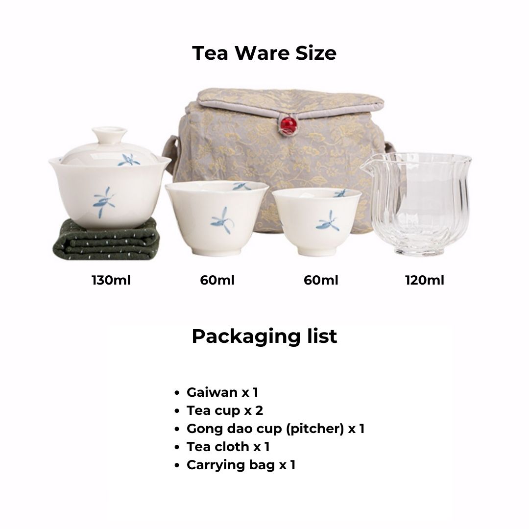 Hand-painted Ceramic Orchid Kung Fu Tea Set - China Tea Spirit