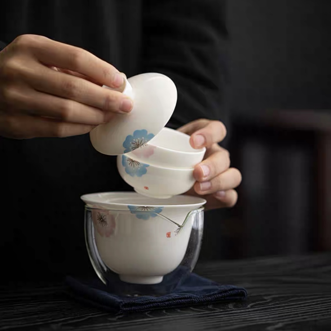 Portable Ceramic Flower Pattern Tea Set - China Tea Spirit