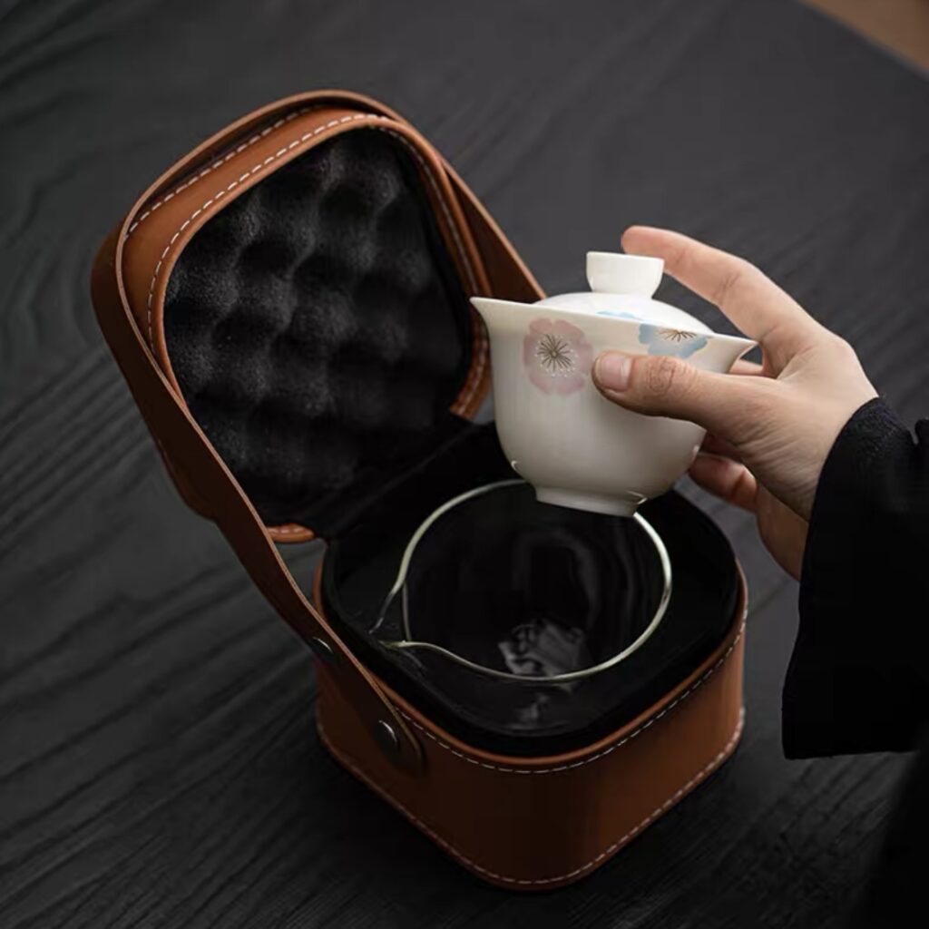 Portable Ceramic Flower Pattern Tea Set - China Tea Spirit