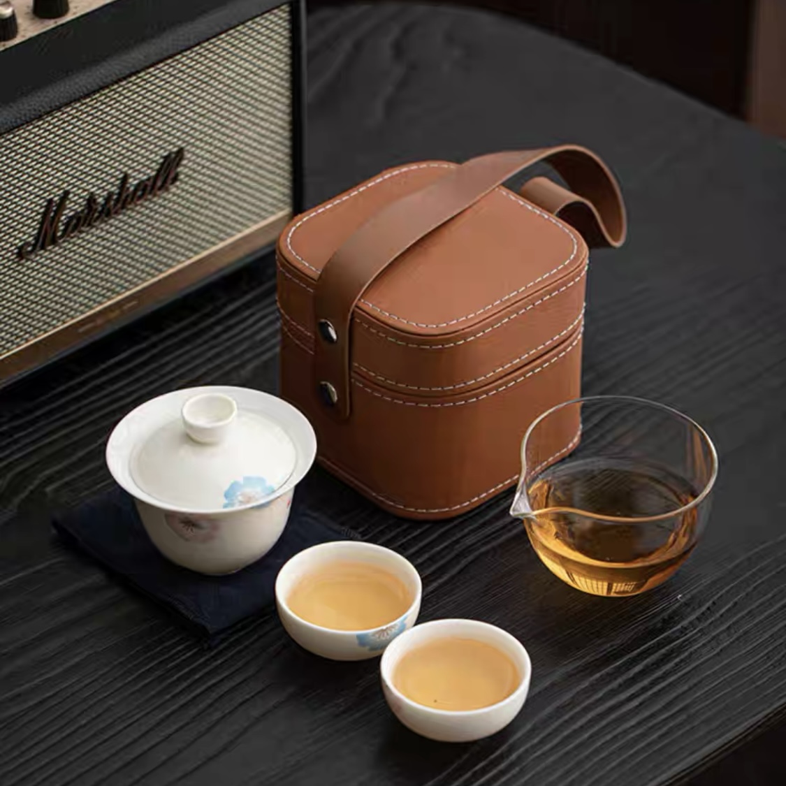 Portable Ceramic Flower Pattern Tea Set - China Tea Spirit