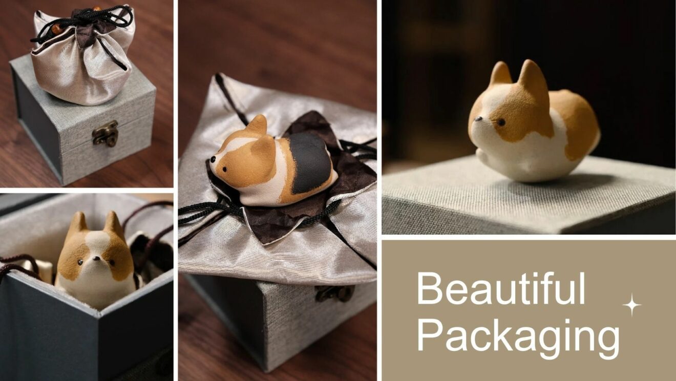 Cute Running Corgi Dog Tea Pet Figurine - China Tea Spirit