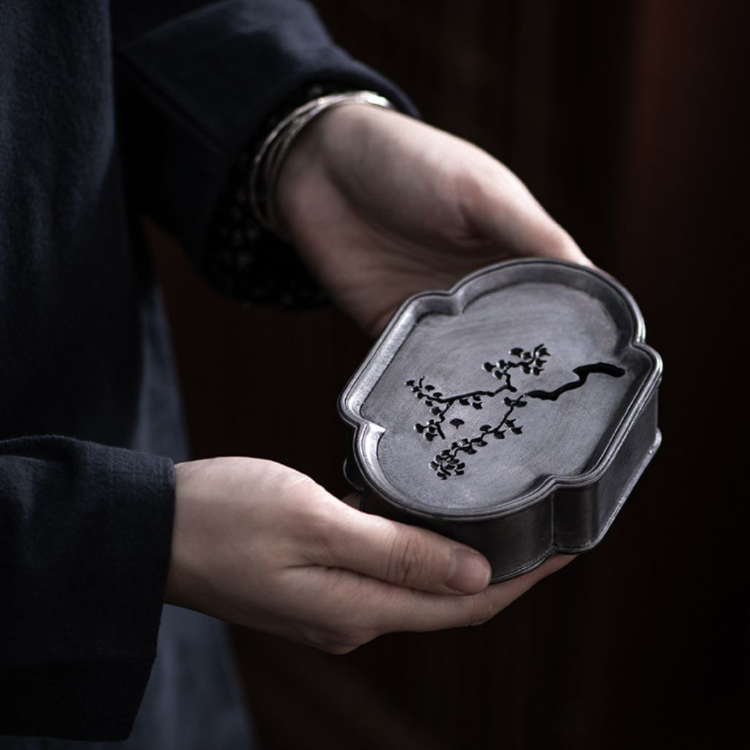 Handmade Tin Gingko Pattern Kung Fu Tea Boat - China Tea Spirit