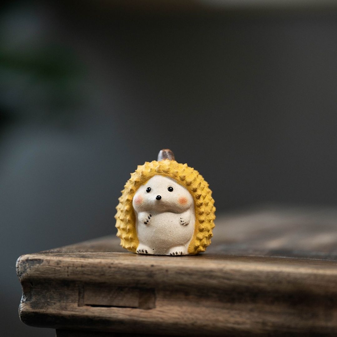 White Duanni Durian Cat Porcupine Tea Pet - China Tea Spirit