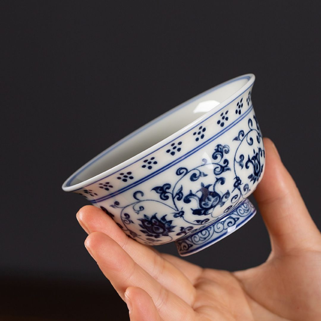 Qinghua Ceramic Twined Lotus 100ml Tea Cup - China Tea Spirit