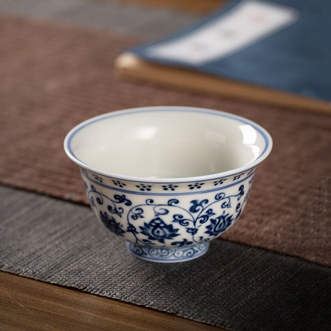 Qinghua Ceramic Twined Lotus 100ml Tea Cup - China Tea Spirit