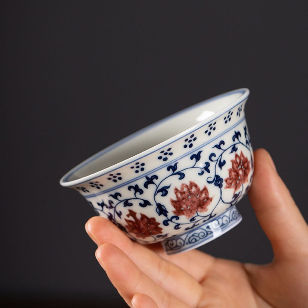 Qinghua Ceramic Underglaze Red 100ml Tea Cup - China Tea Spirit
