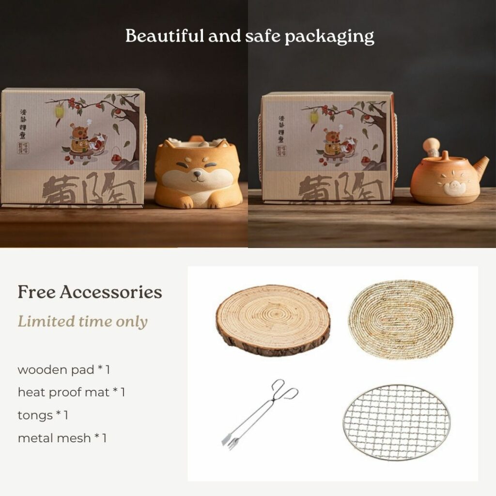 Ceramic Little Shiba Yuan Bao Kettle Charcoal Stove - China Tea Spirit