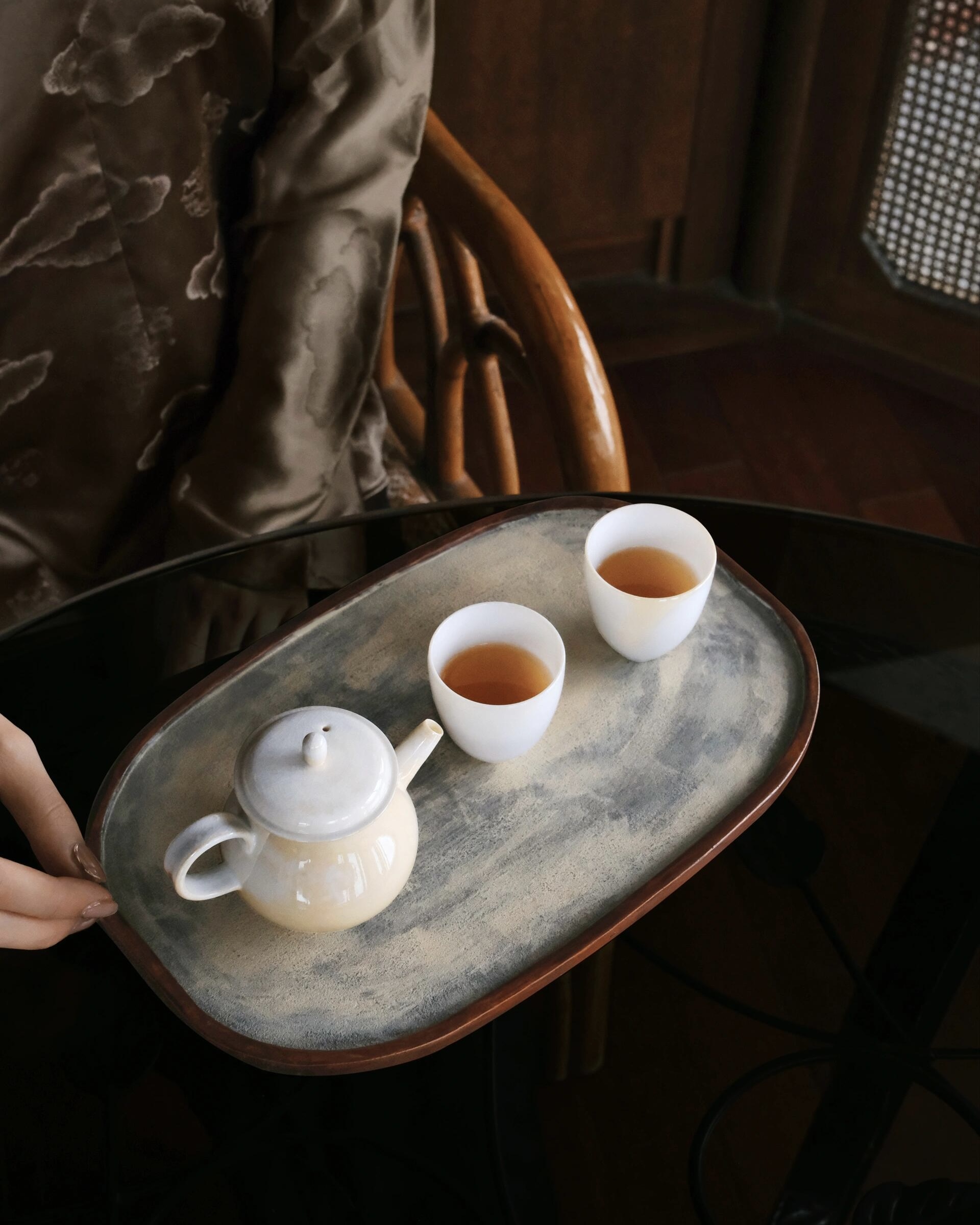 Elegant Walnut Wood Tradtional Lacquer Tea Tray - China Tea Spirit