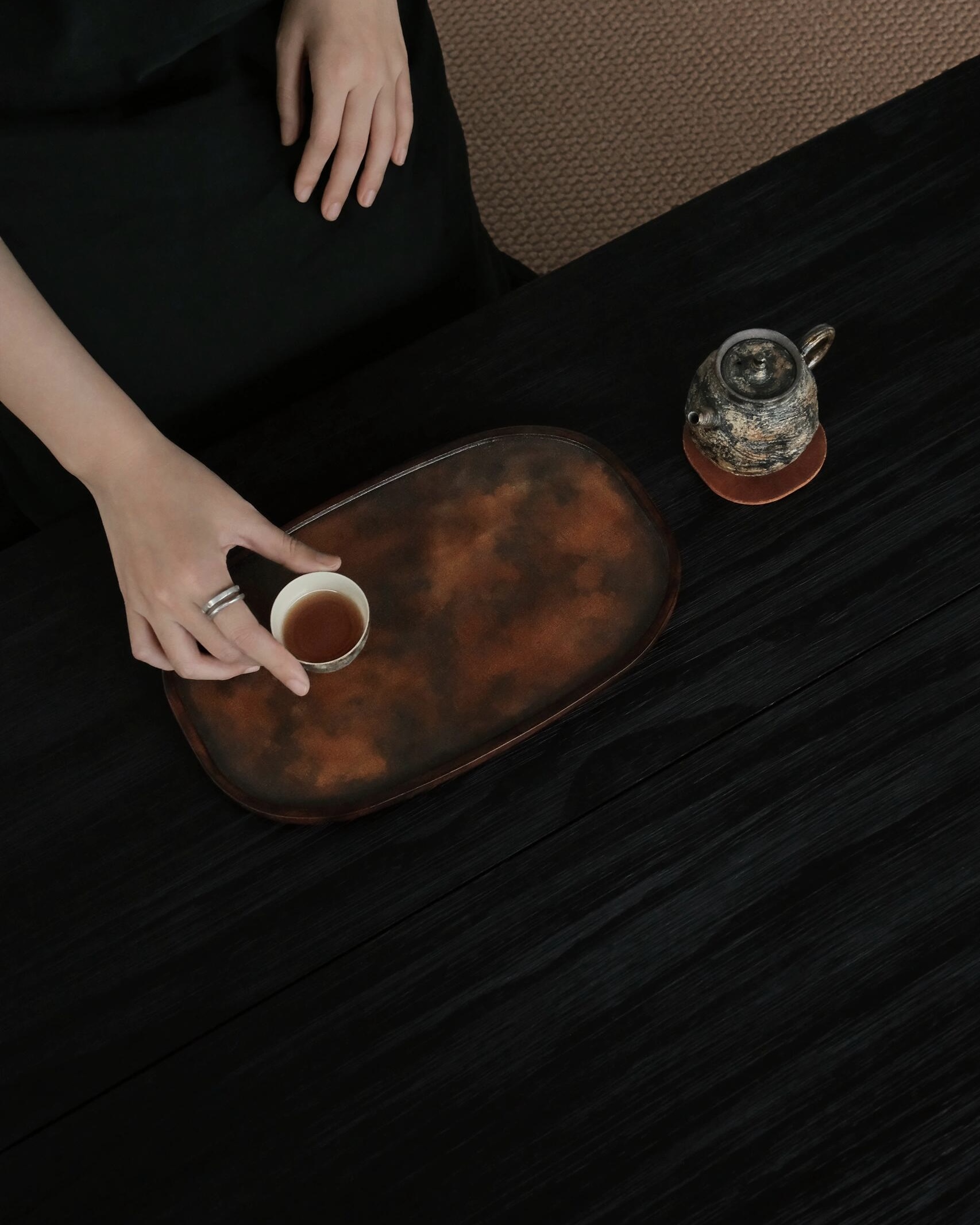 Elegant Walnut Wood Tradtional Lacquer Tea Tray - China Tea Spirit