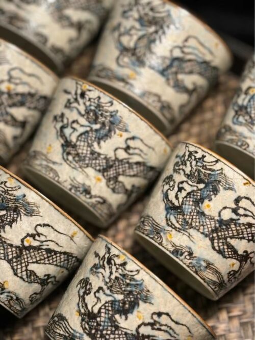 Handmade Vintage Qinghua Ceramic Dragon Cup 220ml Tea Cup - China Tea ...